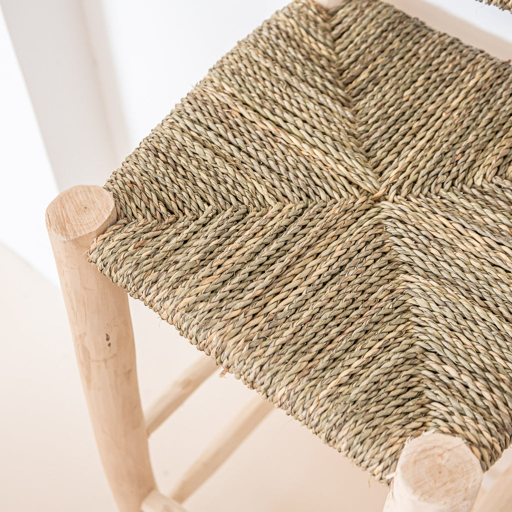 Tabouret de bar marocain - Corde tressée en doum - Soukcircus